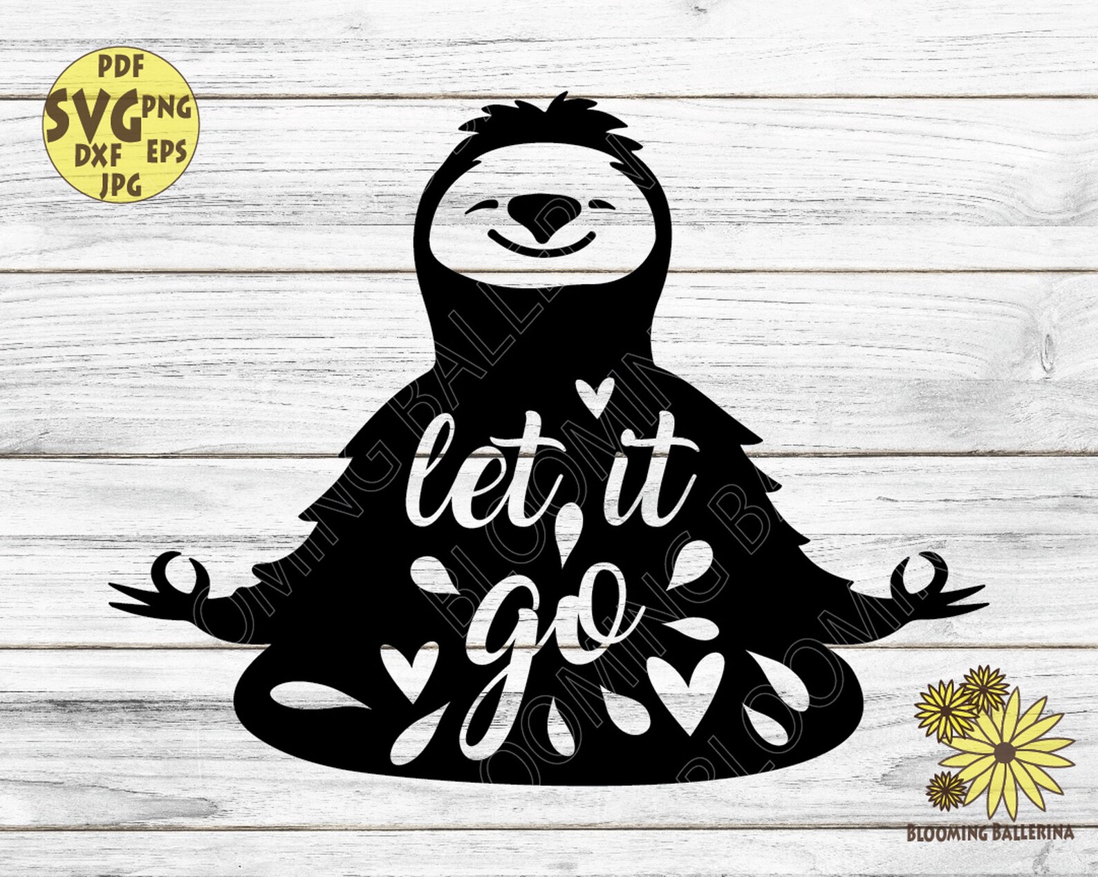 Sloth Svg Meditation Svg Spiritual Svg Let is Go Svg Sloth | Etsy