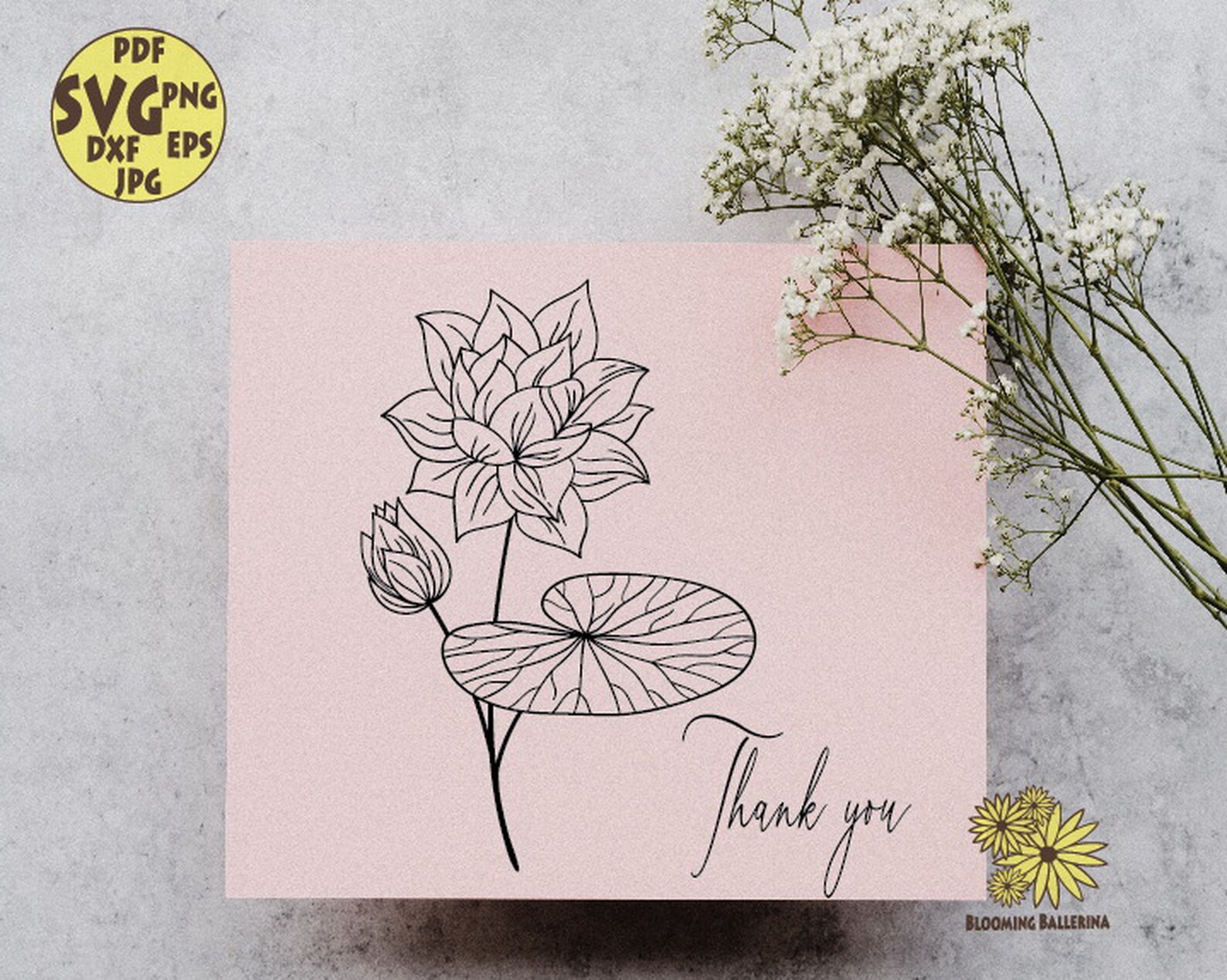 Water Lily Flower Bouquet Svg File Water Lily Birth Month | Etsy