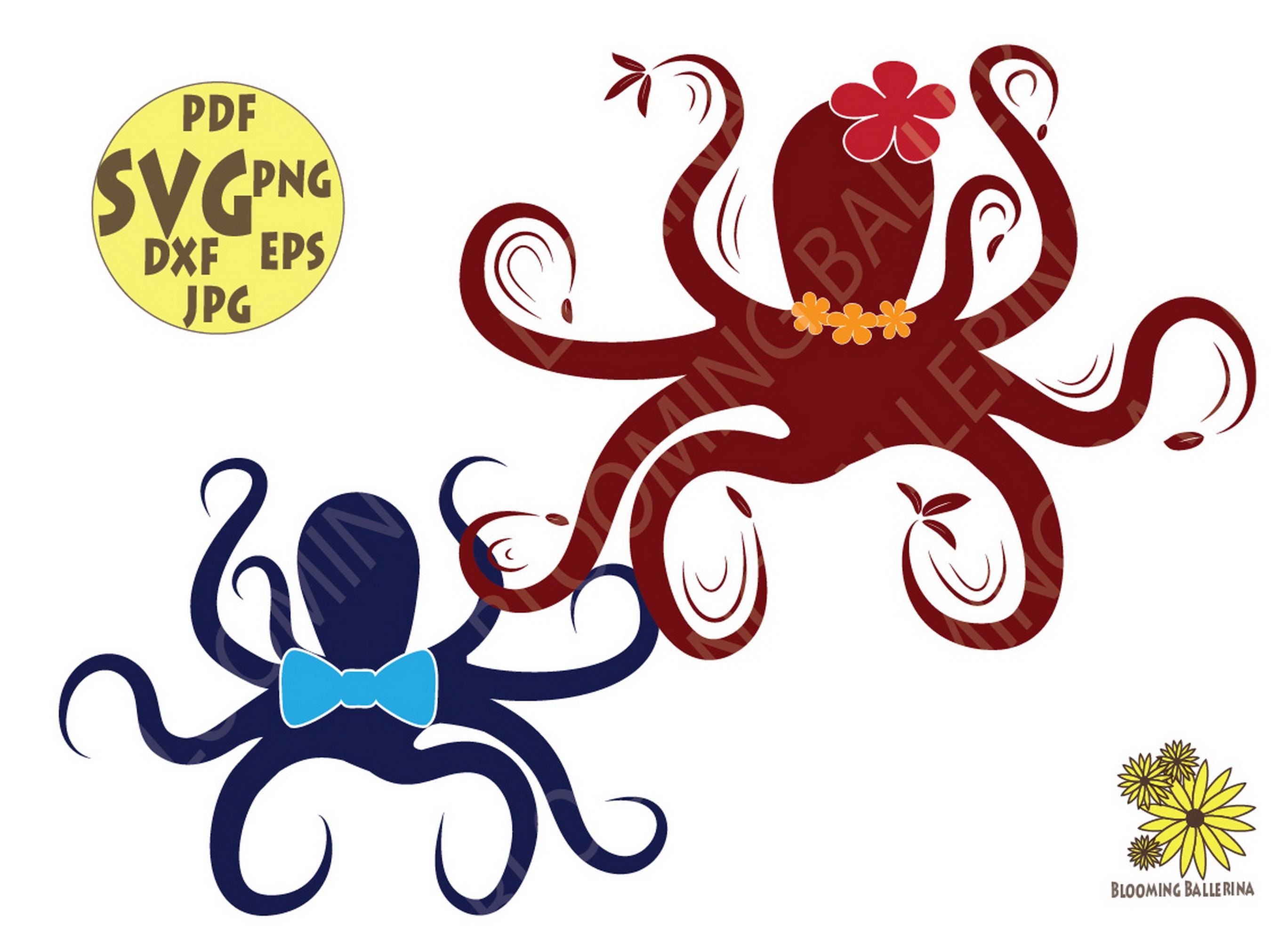 Octopus Svg Girl Octopus SVG Boy Octopus SVG Floral Octopus - Etsy UK