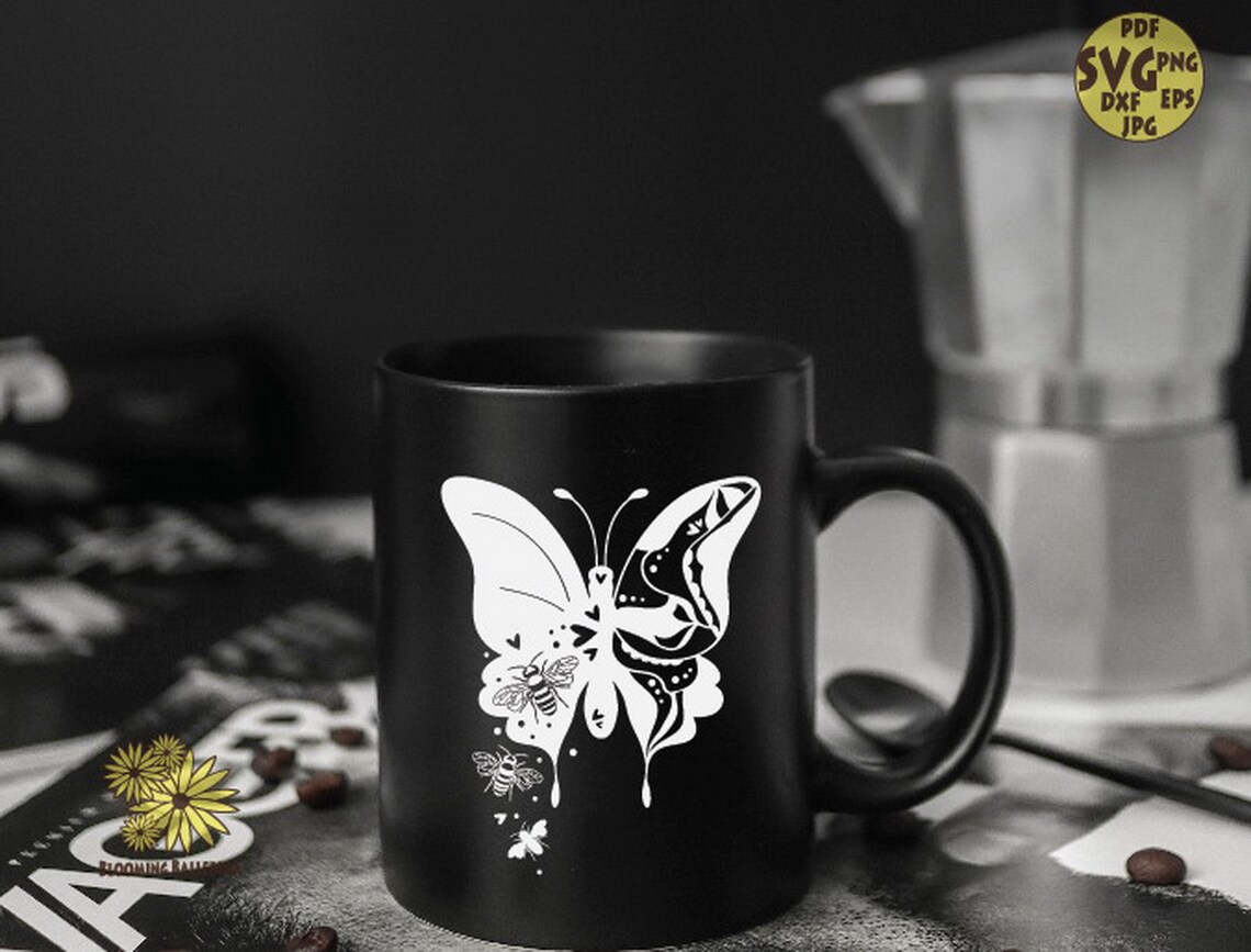 Butterfly With Bees Svg File Butterfly Svg Butterfly Png - Etsy