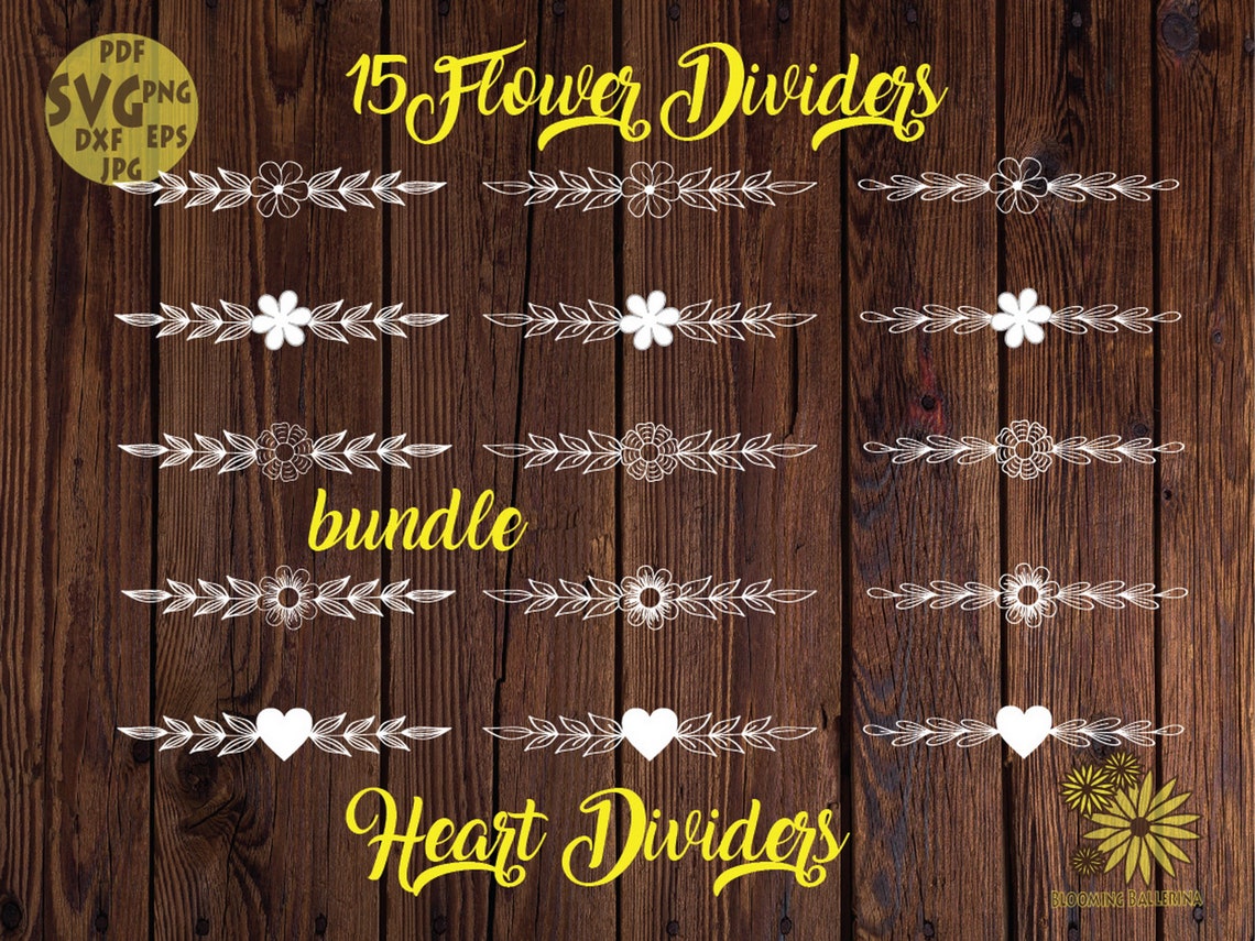 15 Flower Dividers SVG File Dividers Svg Flower Frame SVG - Etsy UK