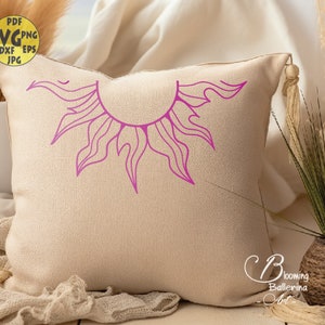 Half Sun Svg, Sun Svg, Sun Rays Svg, Summertime Svg, Summer Svg, Sun ...