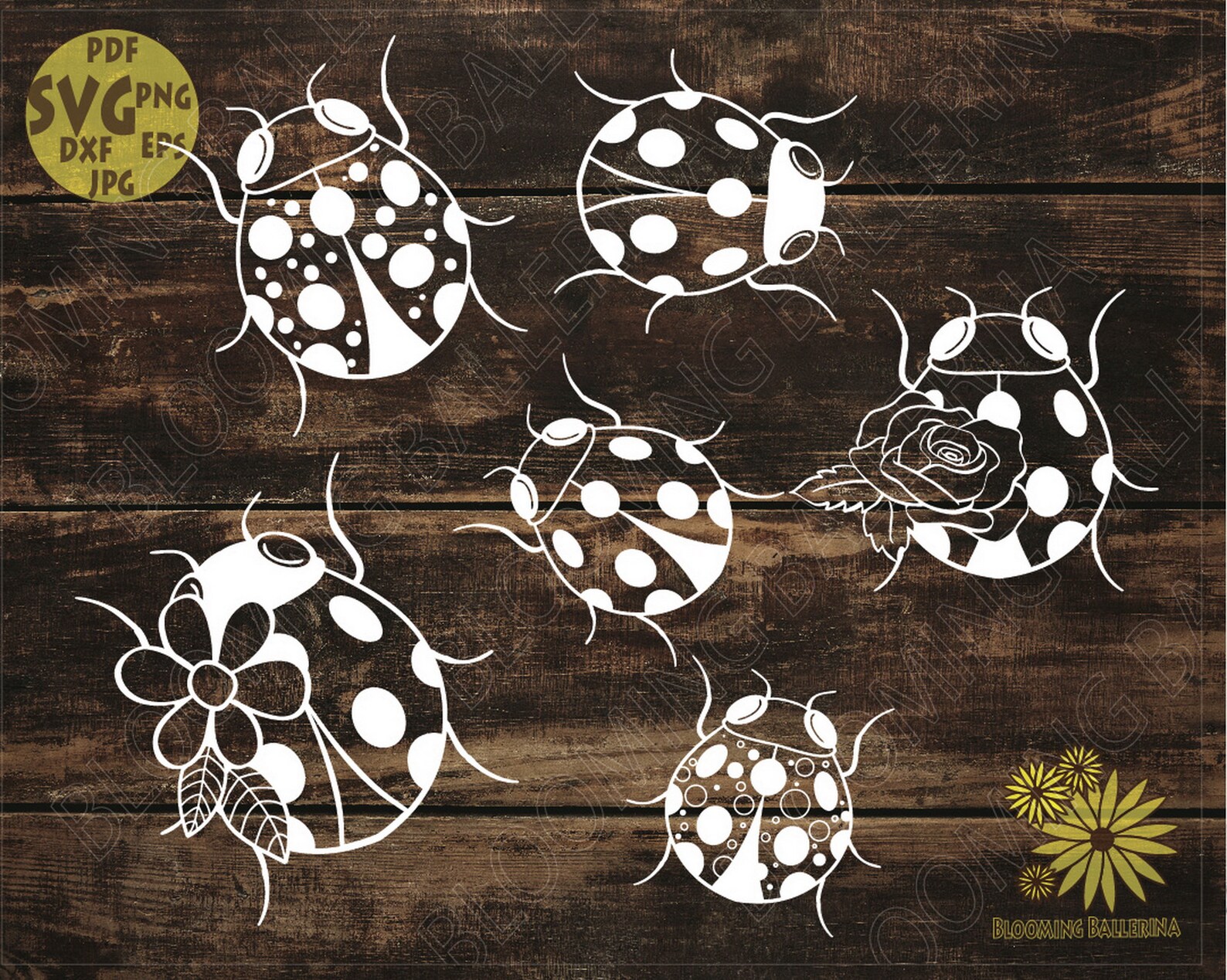 Ladybugs Svg File for Cricut Ladybug Svg Flower Ladybug With - Etsy