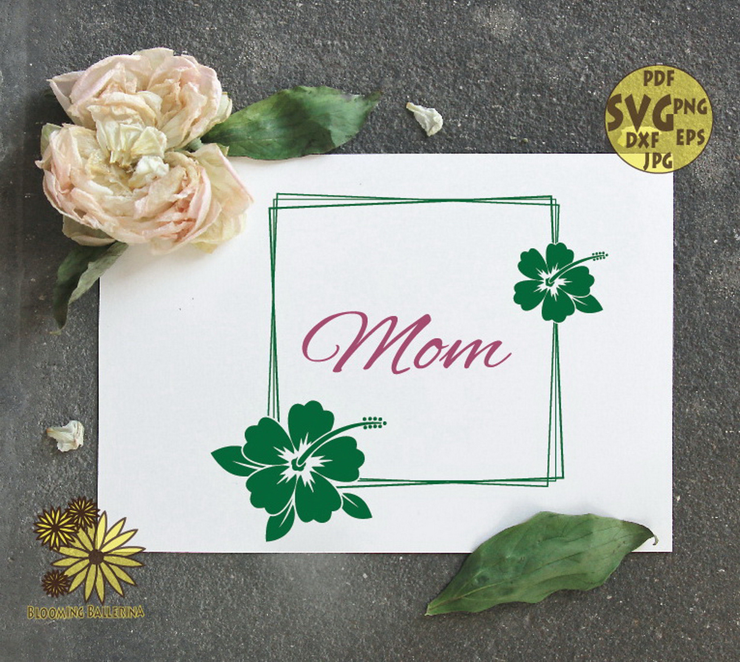 Hibiscus Svg Tropical Svg Geometrical Frames Svg Frame Svg - Etsy UK