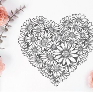 Floral Svg, Daisy Svg, Heart Svg, Daisies Svg, Spring Svg, Wedding ...