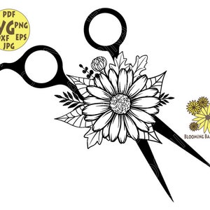Haircut Scissor Svg, Scissor Svg, Floral Svg, Daisy Svg, Beauty Svg ...