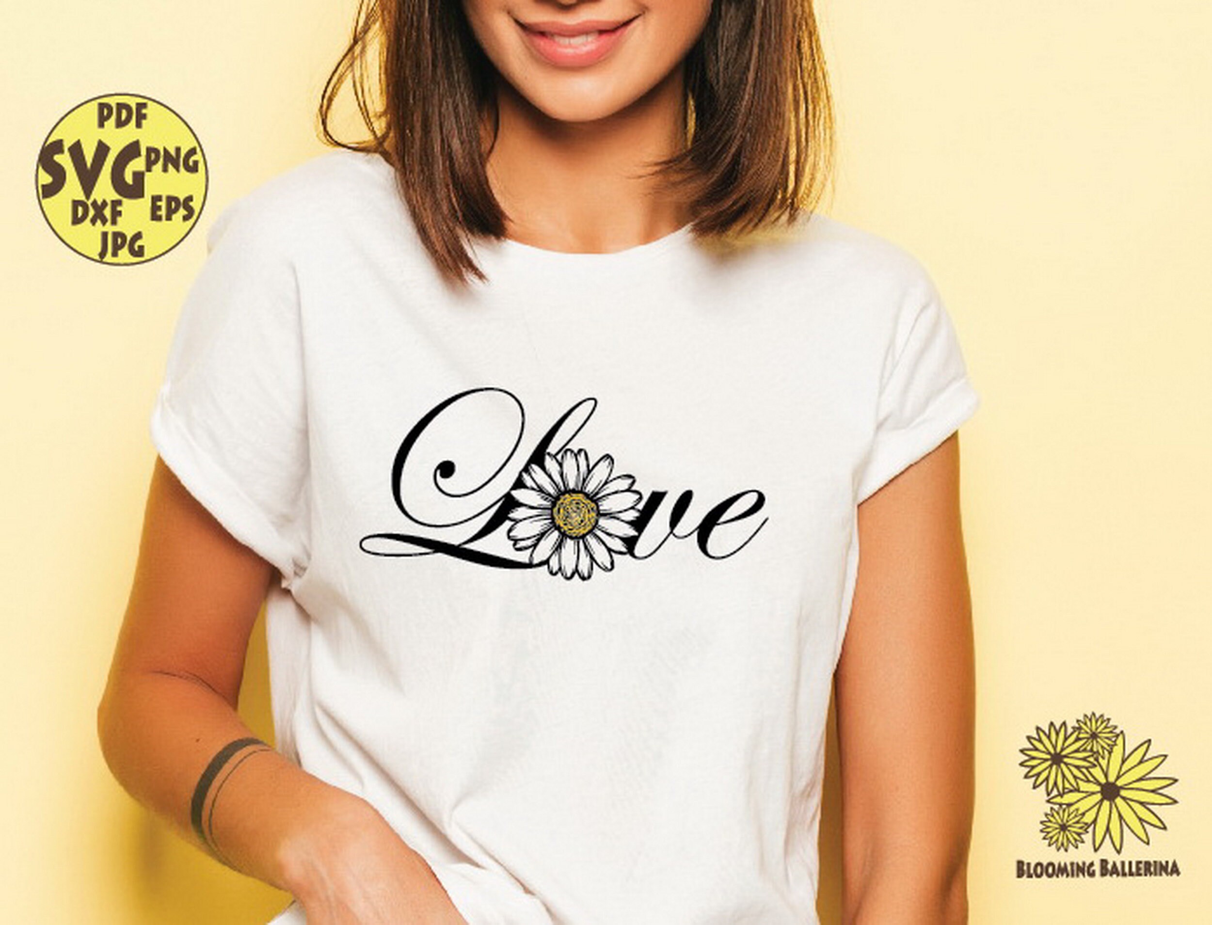 Daisy Love Word Bundle Svg Files, Love Svg, Valentines Day Svg, Love ...