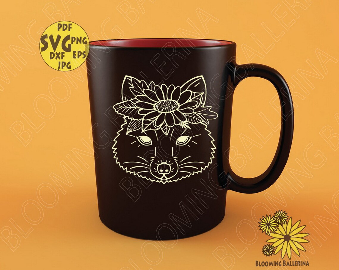 Fox Svg 2 Foxes Svg Flower Fox Svg Woodland Animal Svg - Etsy