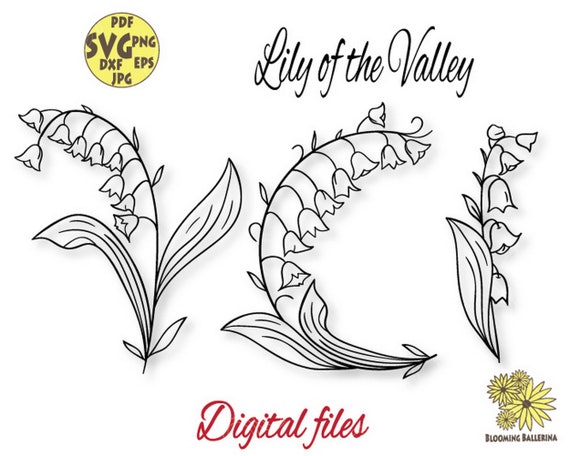Lily of Valley Svg Files Bundle Lily of Valley Svg May Birth | Etsy