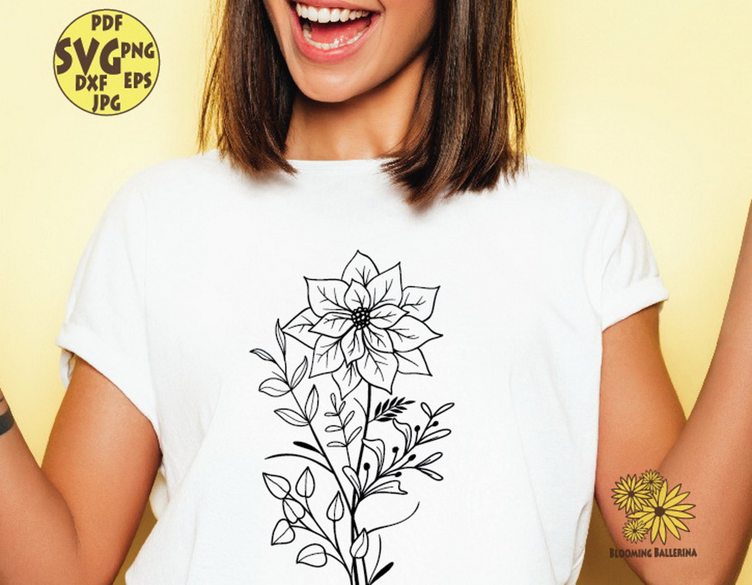 Poinsettia Flower Svg December Birth Flower Svg Birth - Etsy