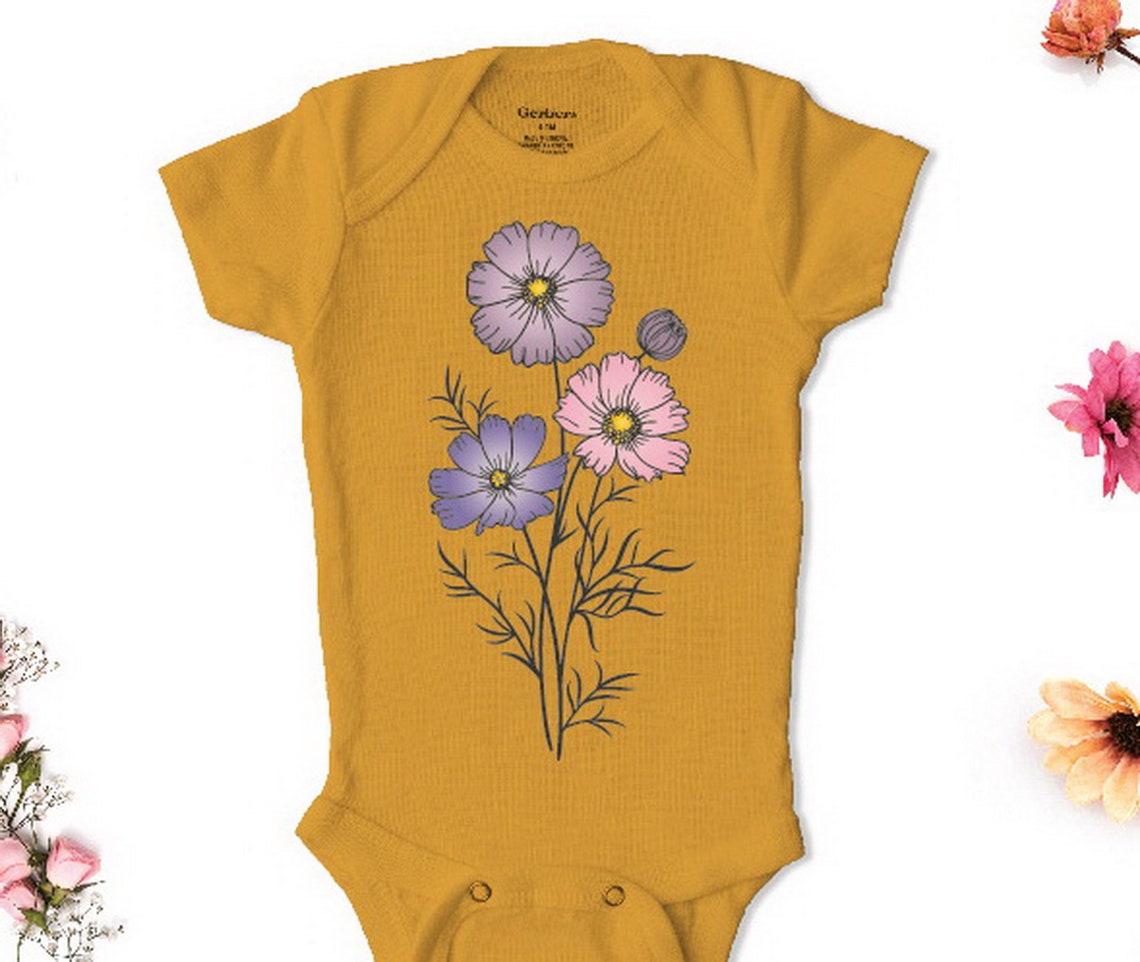 Cosmos Flower Bouquet Svg File October Birth Flower Svg - Etsy