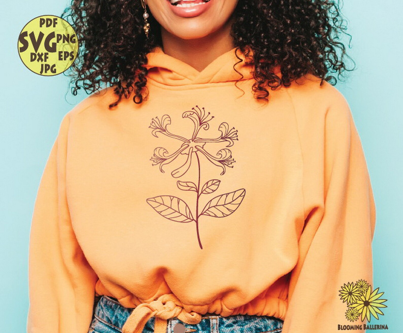 Honeysuckle Flower Svg File June Birth Flower Svg - Etsy