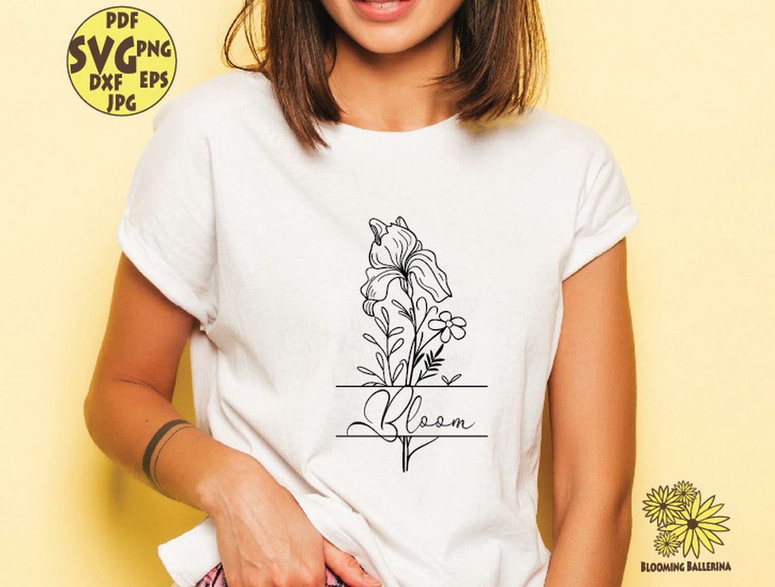 Monogram Iris Flower Bouquet Svg February Birth Flower Svg - Etsy