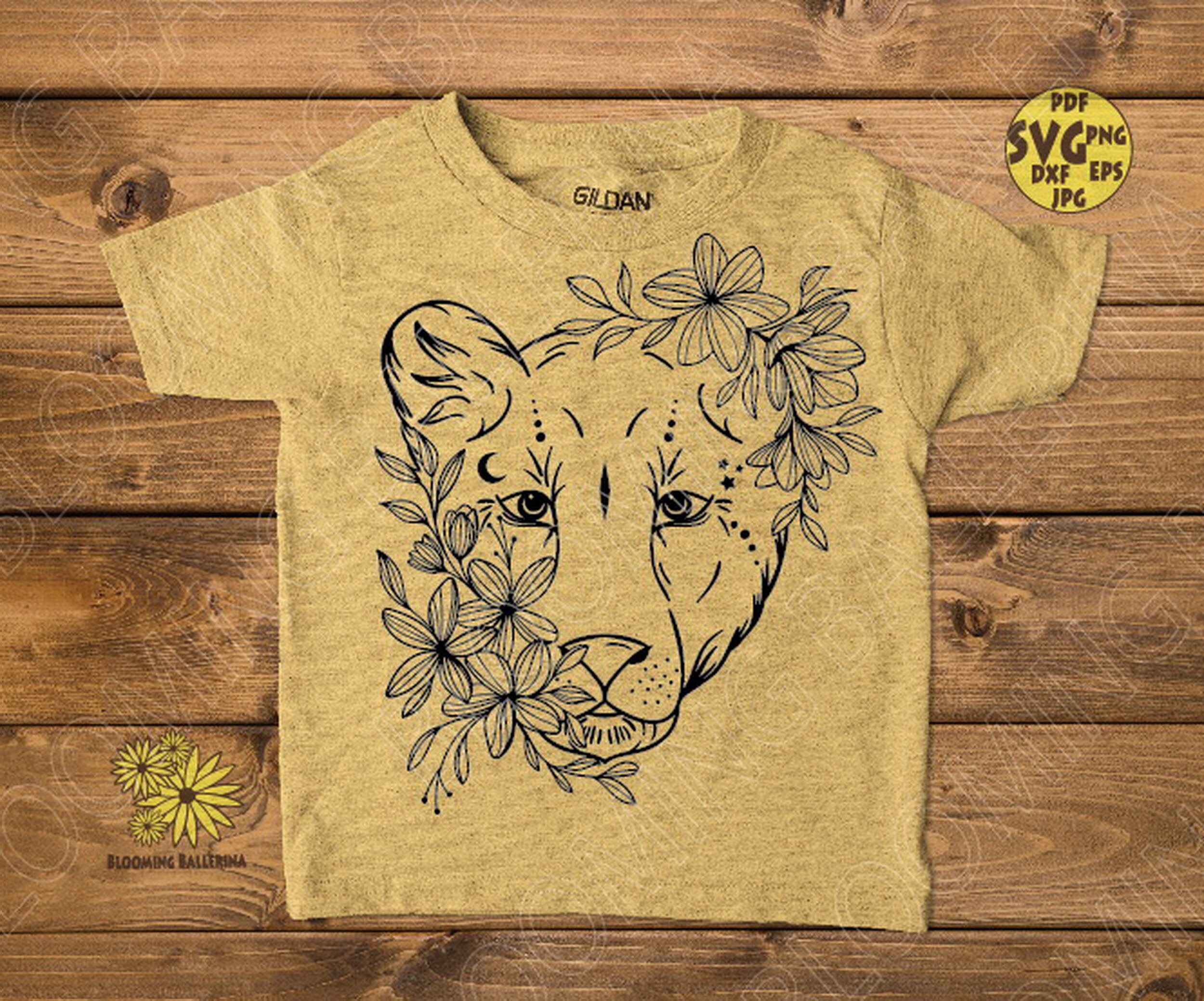 Flower Lioness Svg File Lioness Flower Crown Svglioness Head | Etsy