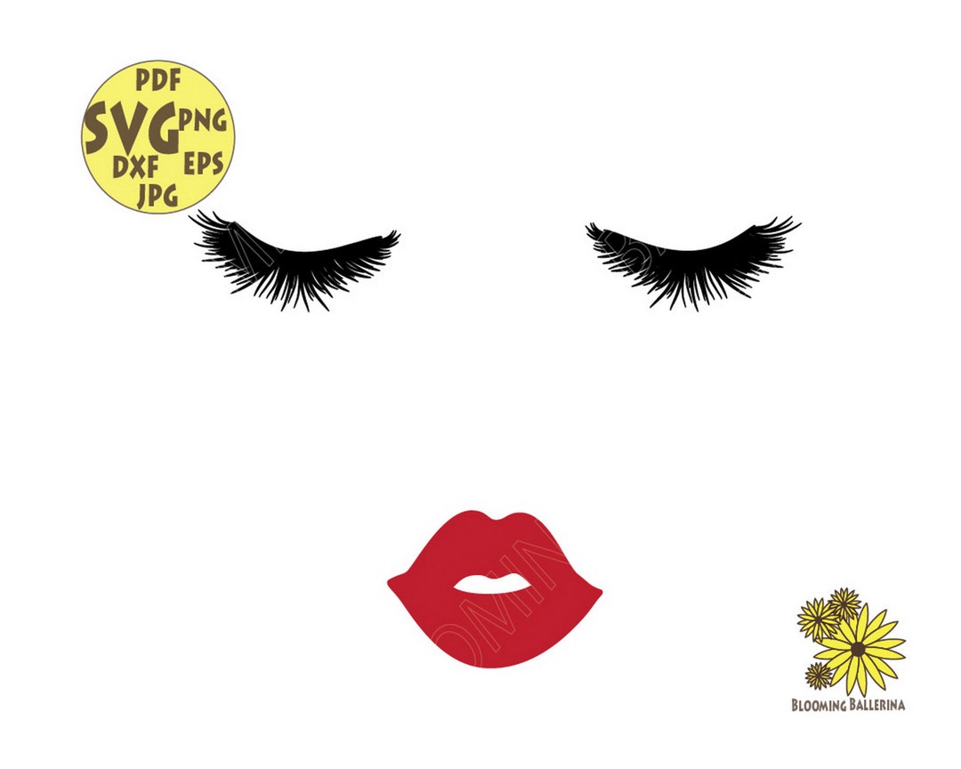 SEXY Face SVG, Lip Face Eyelashes SVG, Face Cricut Files, Women Svg ...