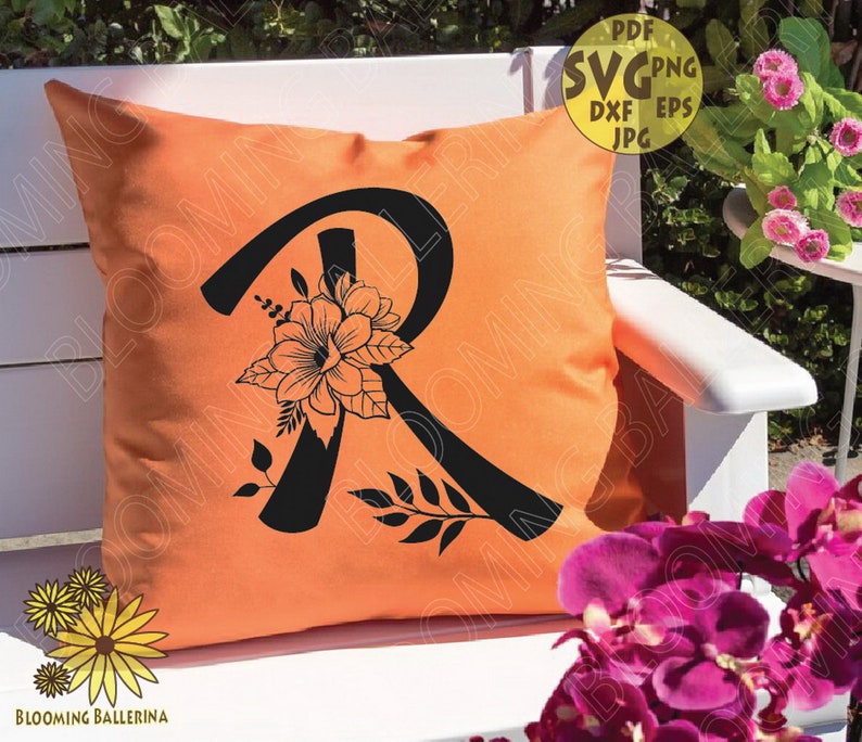 Floral A to Z Alphabet With Magnolias and Leaves Svg File, Flower 0 to ...