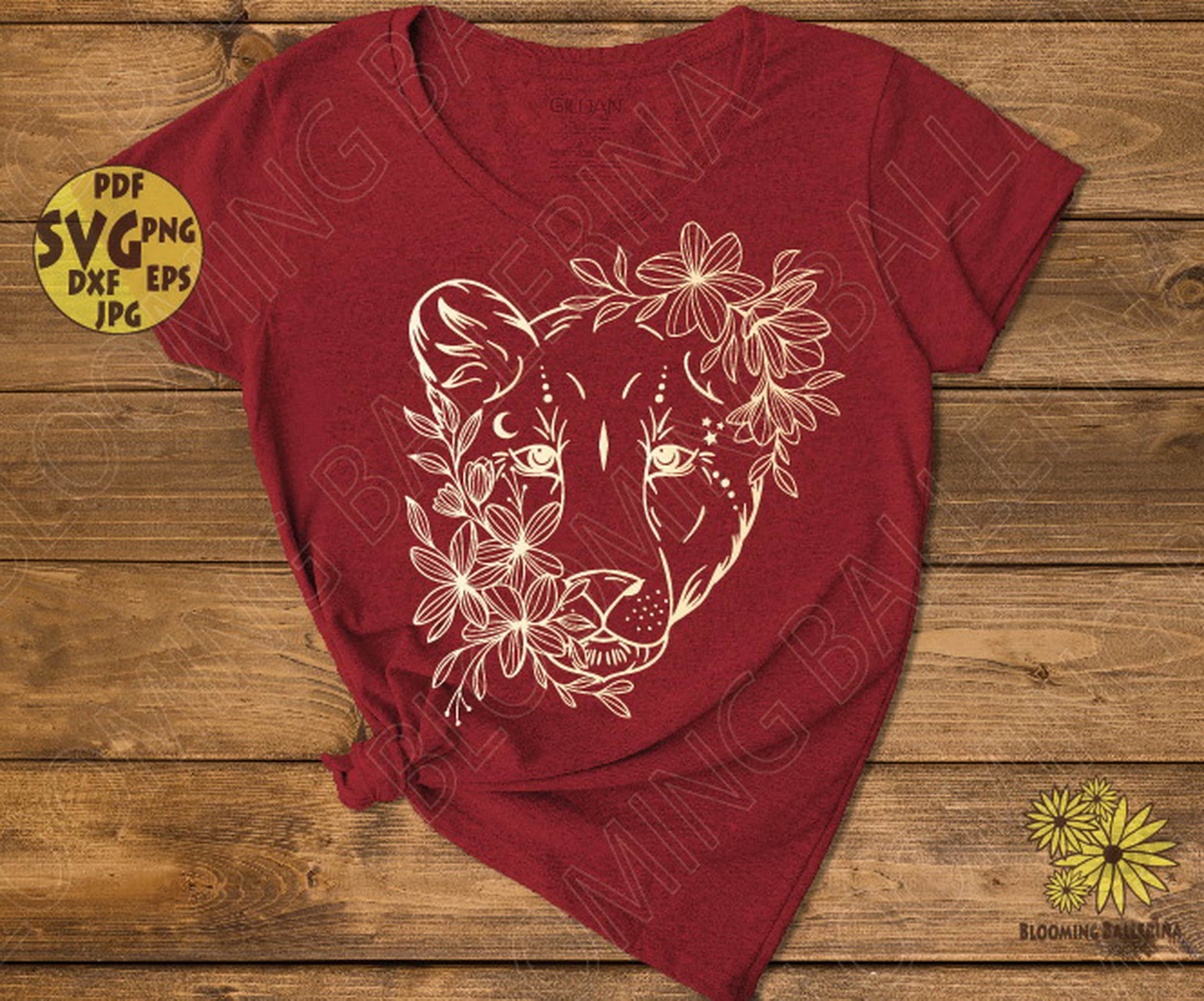 Flower Lioness Svg File Lioness Flower Crown Svglioness Head | Etsy