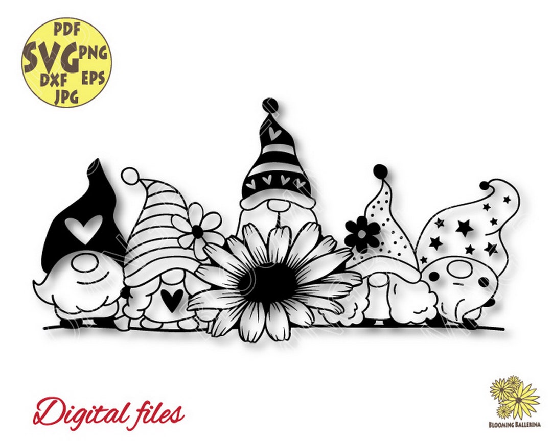Gnomes With Daisy Svg File, Flower Nordic Gnomes Svg, Gnome Svg, Gnome ...