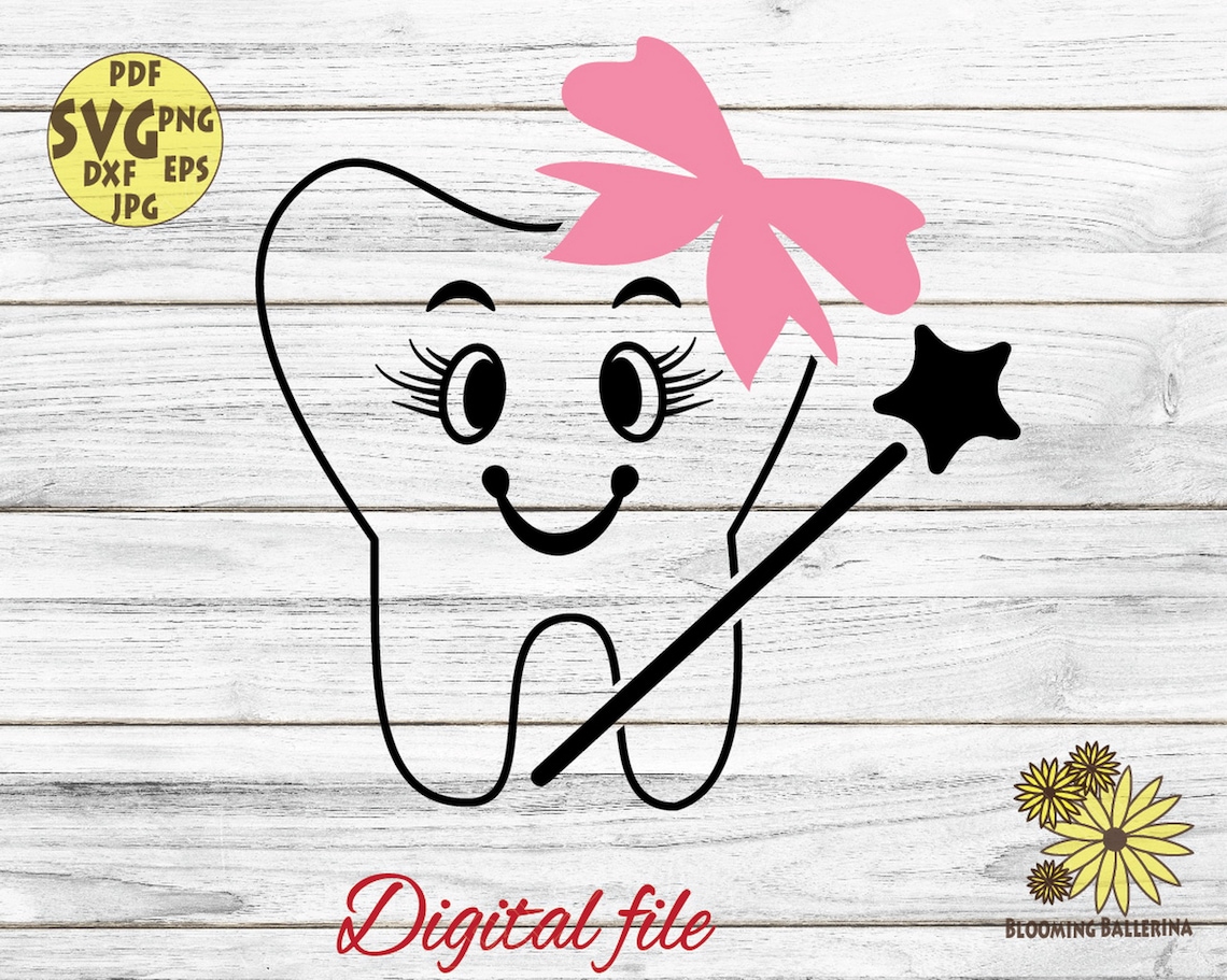 Tooth Fairy Bag SVG Girl and Boy Tooth Svg Tooth SVG File | Etsy Canada