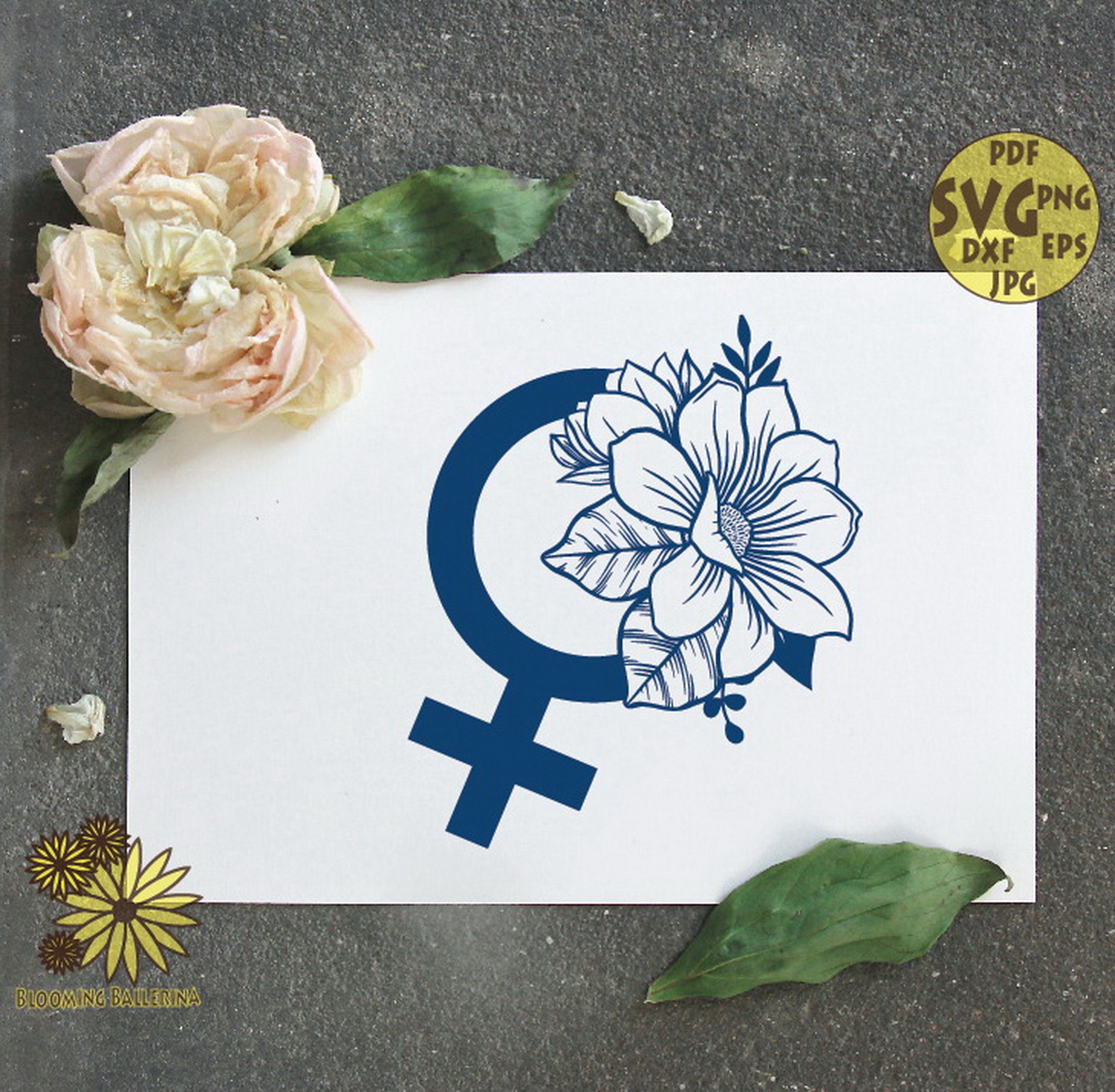 Female Symbol Svg, Magnolia Svg, Floral Female Svg, Beauty Svg, Floral ...