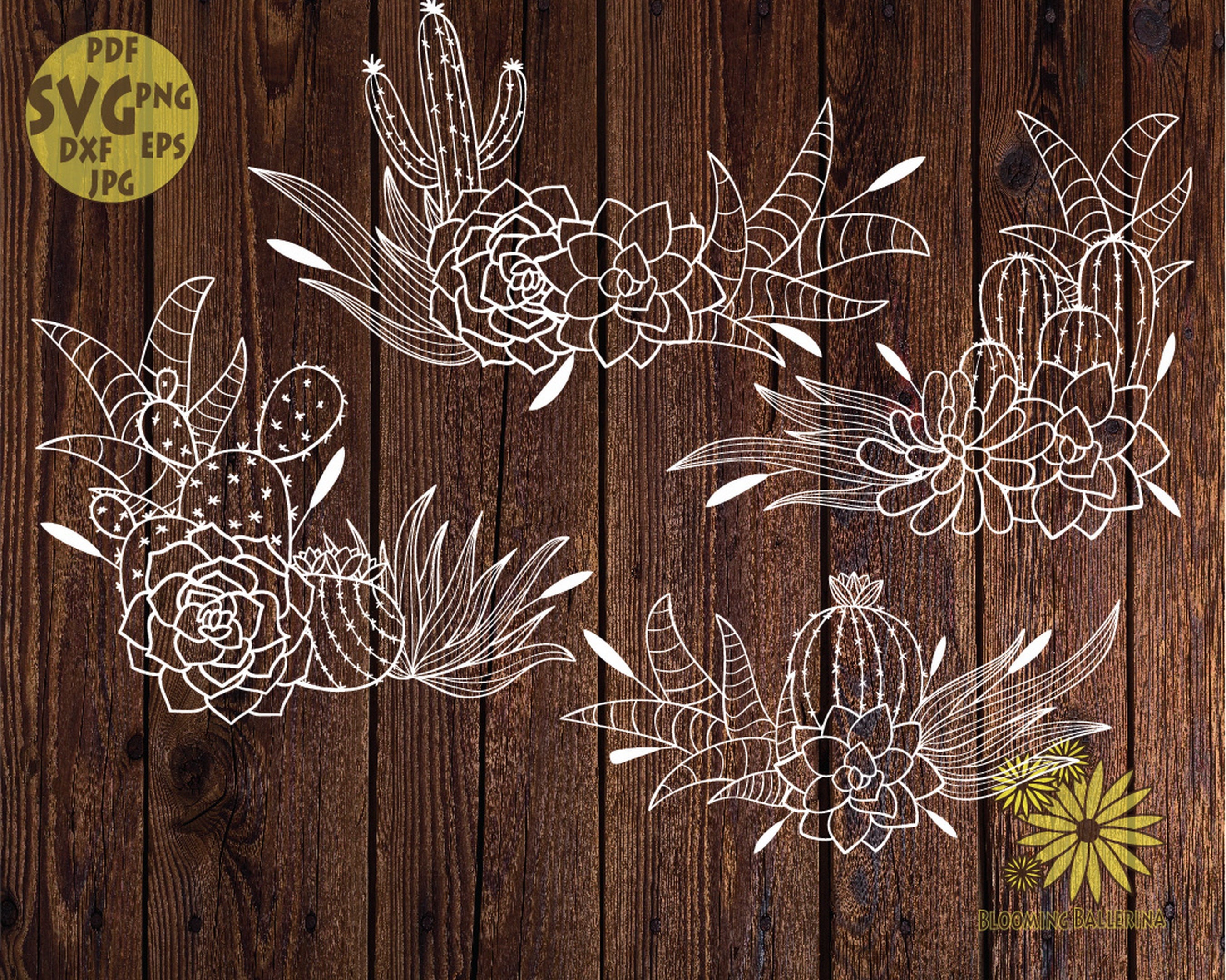 Cactus Borders Svg Bundle Cactus svg Suculent frame svg | Etsy