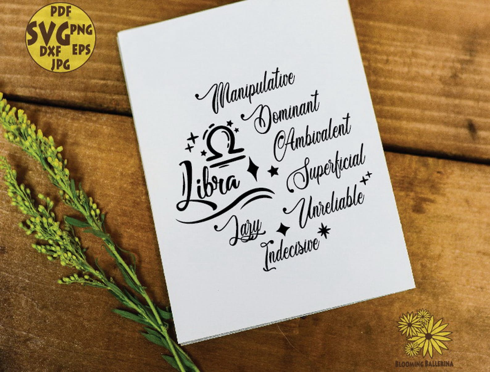 Libra Svg File Libra Positive and Negative Personality Traits - Etsy
