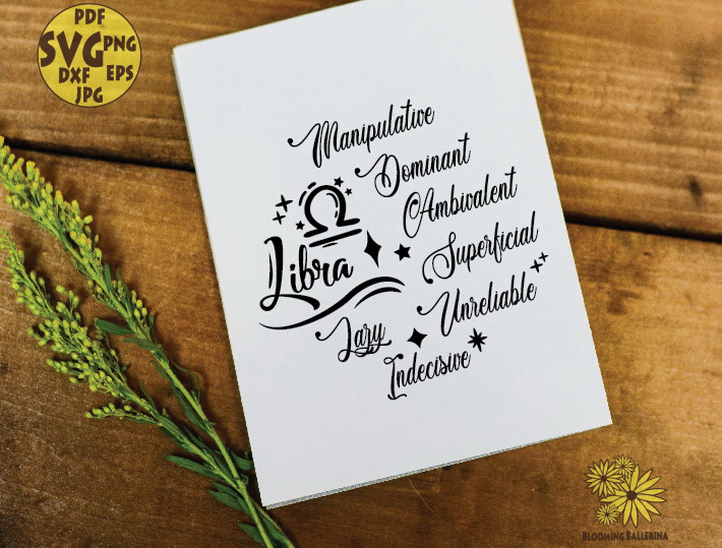 Libra Svg File Libra Positive and Negative Personality Traits - Etsy