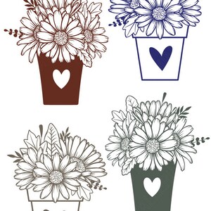 Flower Pot Svg, Floral Svg, Daisy Svg, Plants Svg, Bundle Svg ...