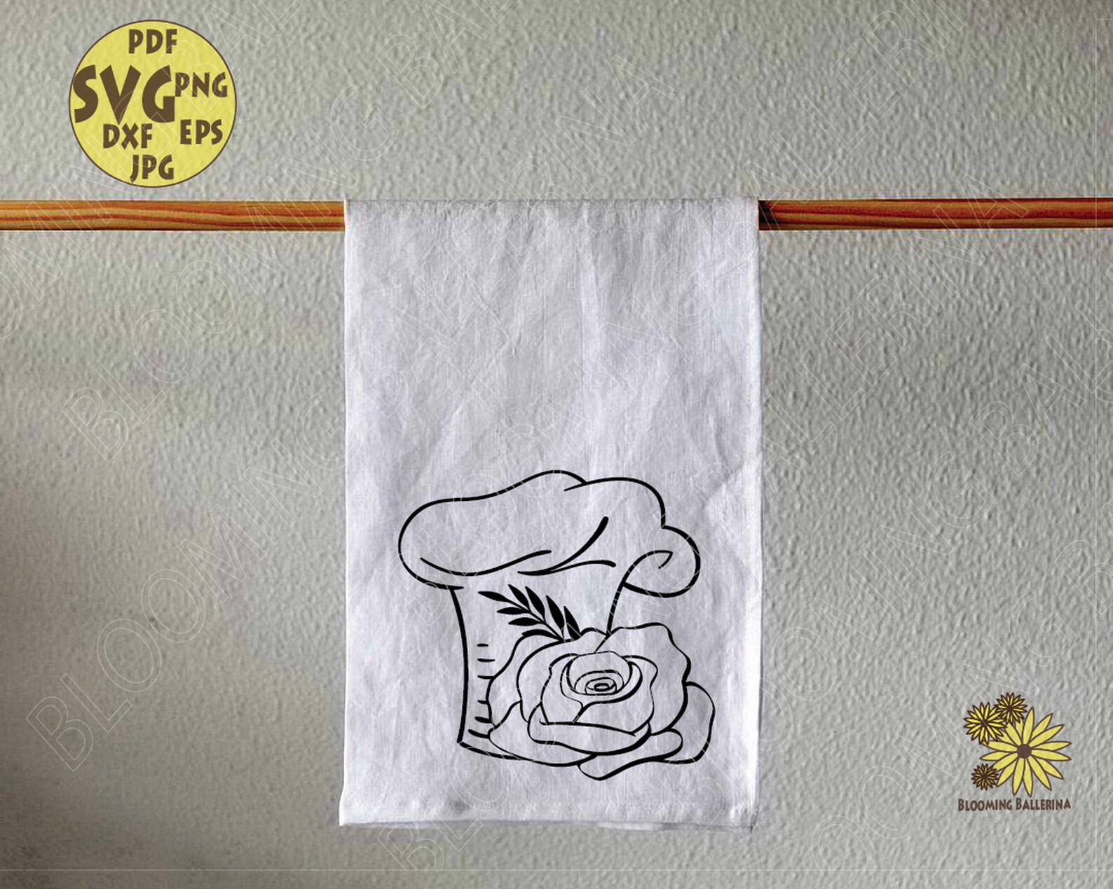 Bundle Flower Chef's Hats With Roses and Leaves Svg File, Baking Svg ...