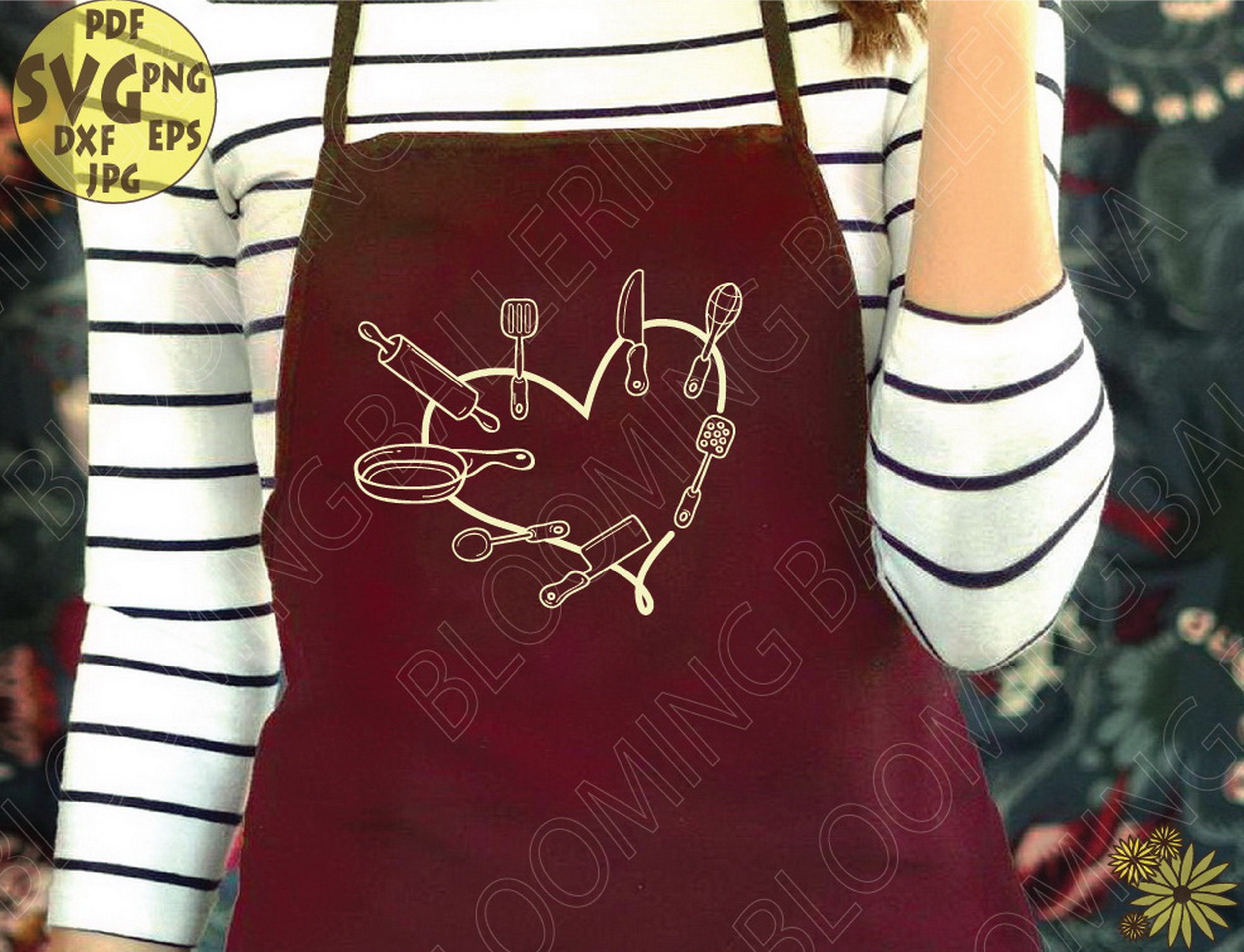 Kitchen Utensils With Heart Svg File Farmhouse Sign Svg Chef - Etsy