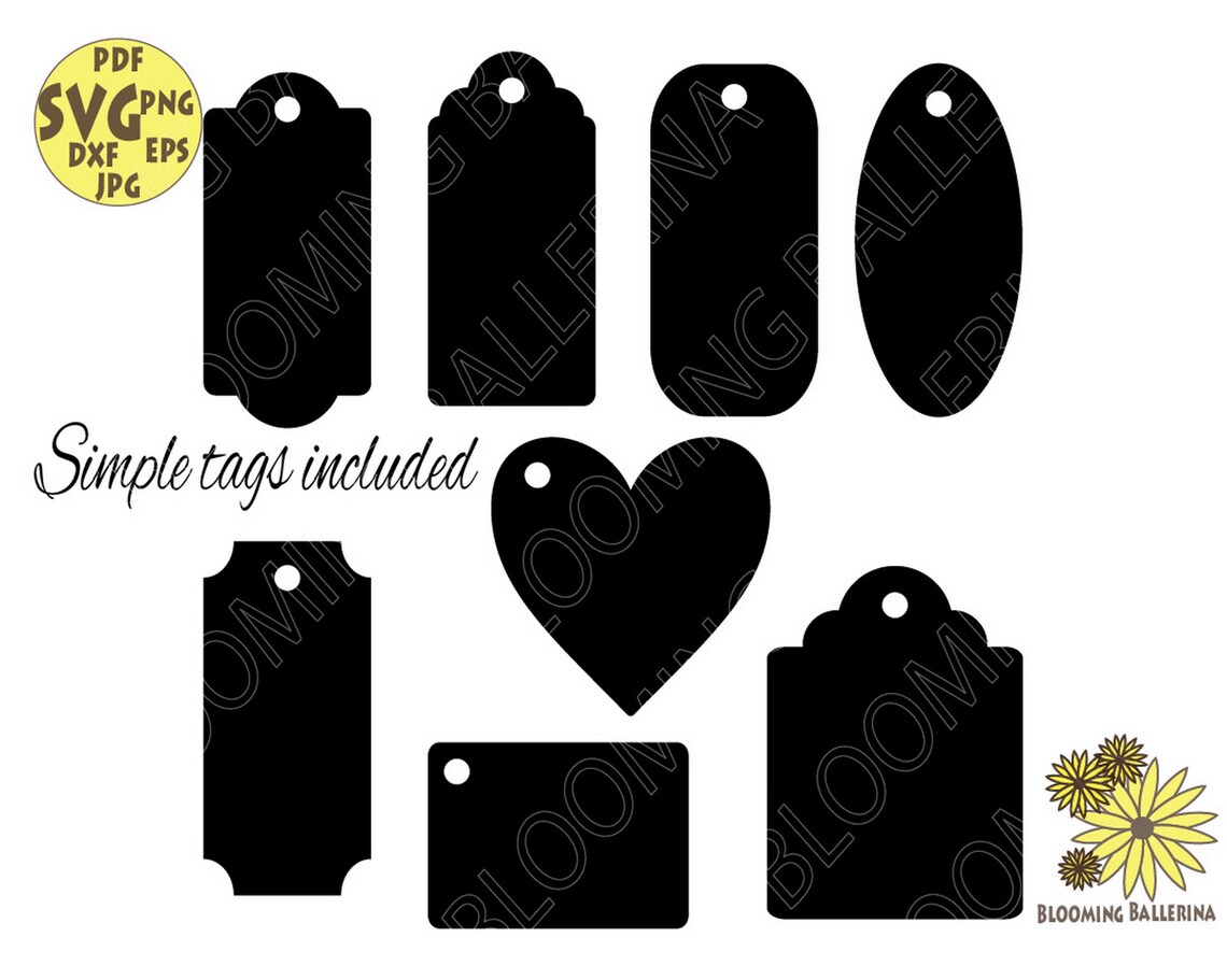Flower Bundle Tags With Roses Svg File Gift Tags Svg Tags - Etsy