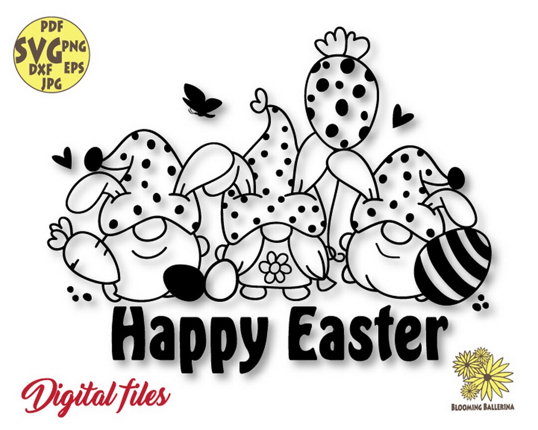Happy Easter Svg, Easter Gnome Svg, Gnomes Svg, Easter Svg, Gnomes Cut ...