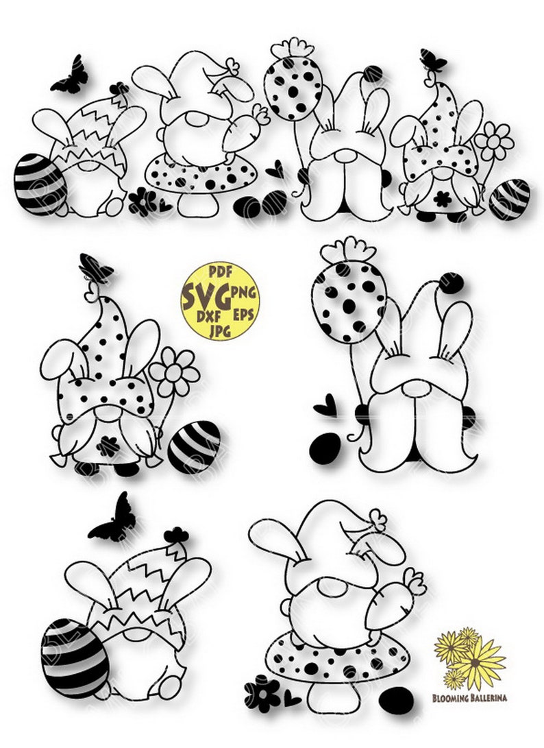4 Easter Gnomes Svg File Gnomes Rabbit Ears Svg Happy Easter - Etsy