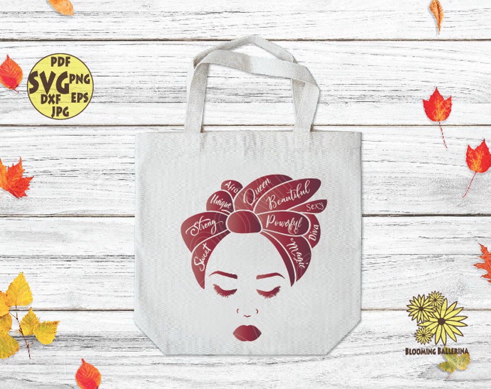 Black Woman Svg, Words Black Woman Head Wrap Svg File, African American ...