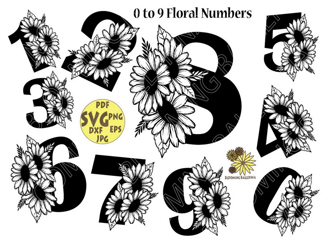 Flower A to Z Alphabet With Daisies and Leaves Svg File - Etsy