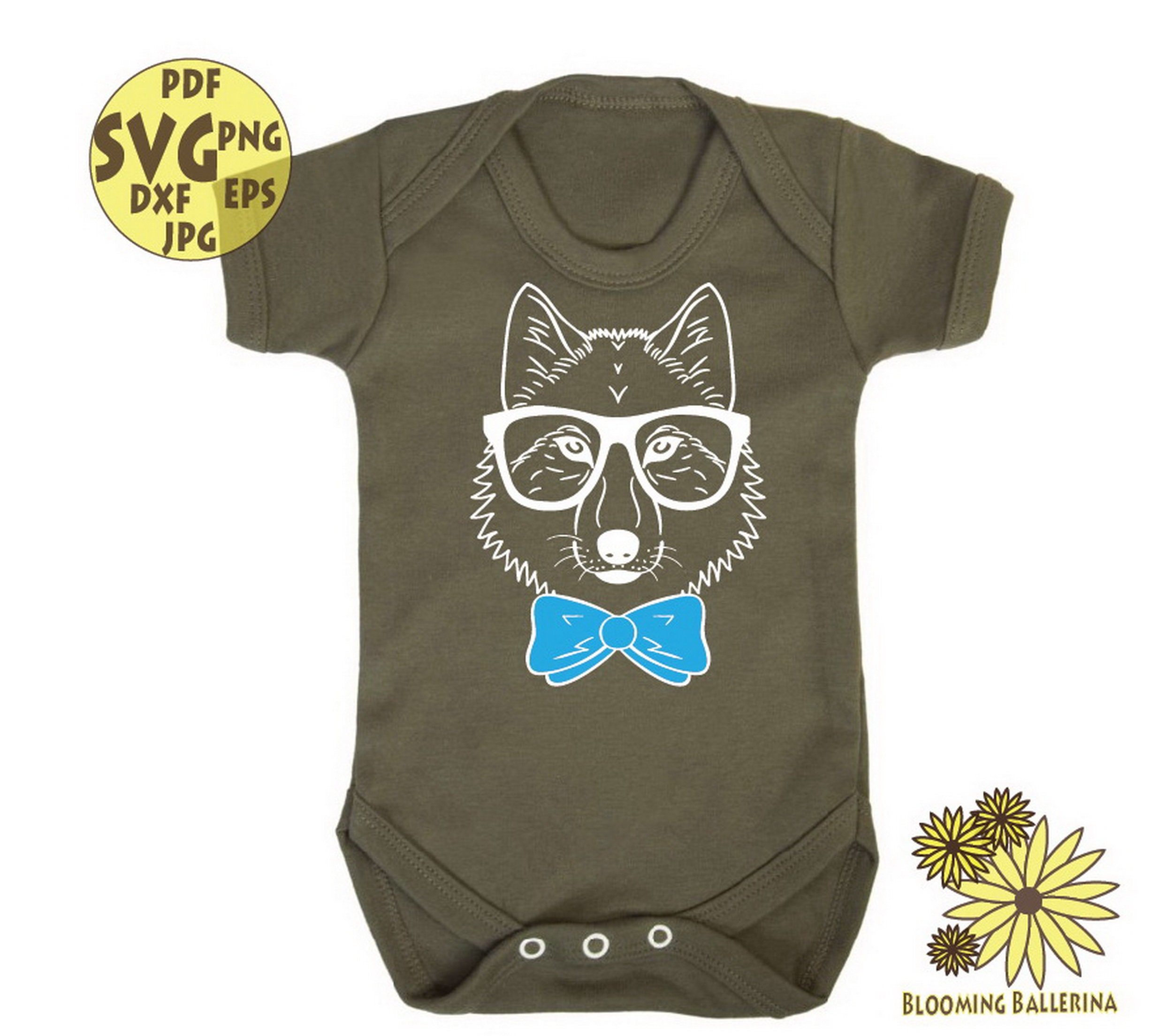 Wolf Svg 2 Wolves Svg Wolf With Glasses Bowtie Svg Woodland | Etsy