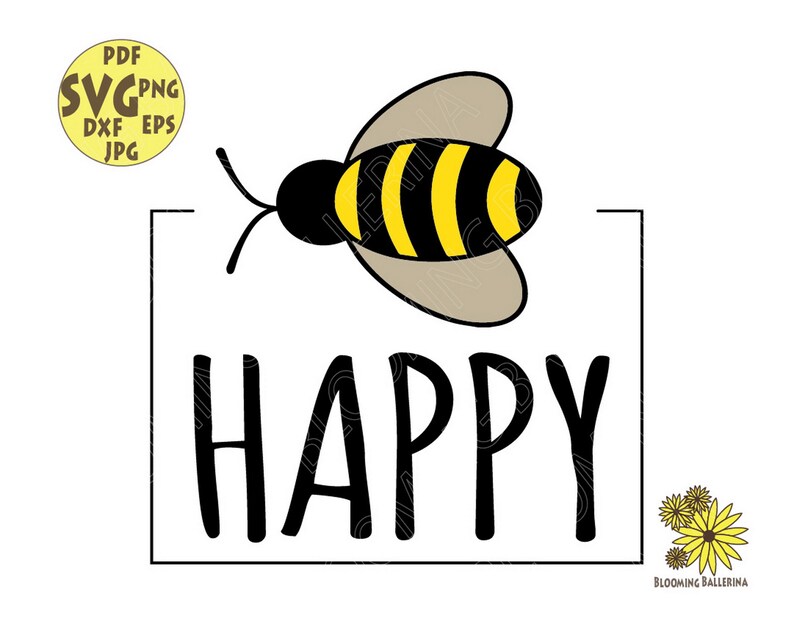 Bee Happy Bee Svg Bee Happy Svg Positive Svg Bee Happy - Etsy