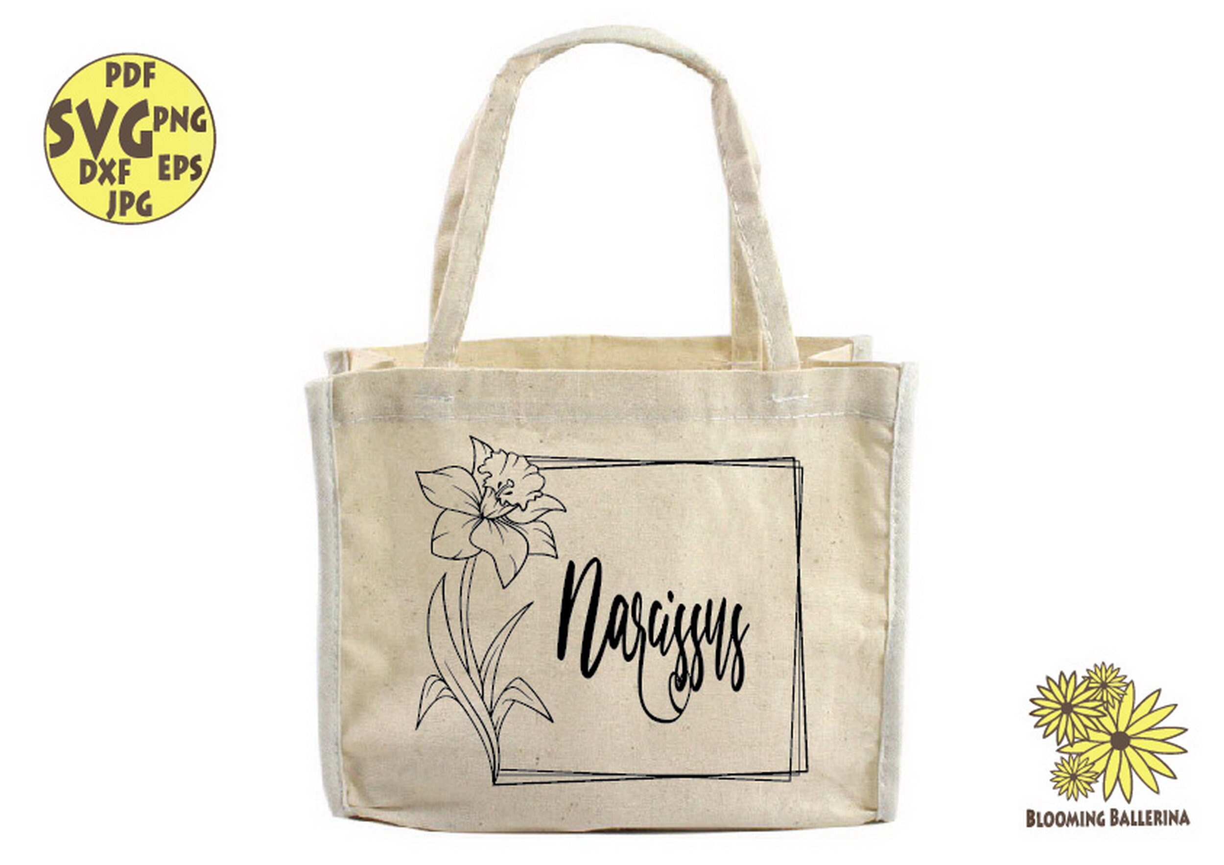 Bundle Narcissus Monogram Frame Svg File, Daffodil Frame, Narcissus ...