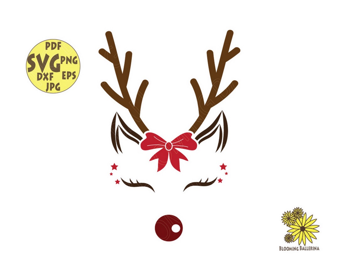 Reindeer Svg, Cute Reindeer Svg, Girl Reindeer SVG, Christmas SVG, Deer ...