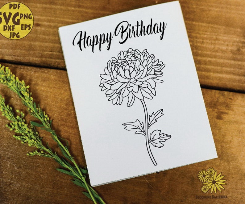 Chrysanthemum Flower Svg File November Birth Flower Svg - Etsy