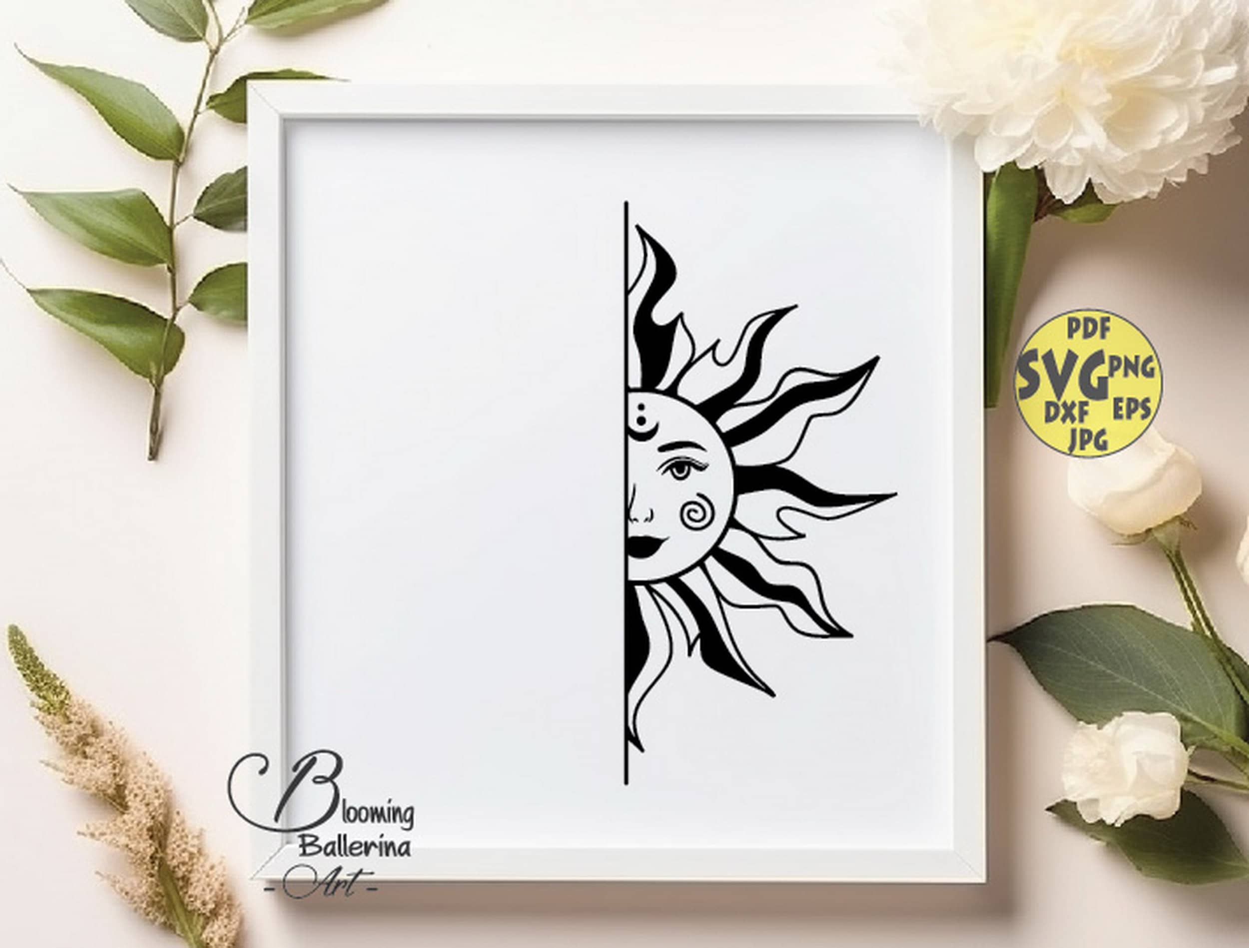 Sun Face Svg, Half Sun Svg, Sun Clipart, Summer Svg, Summer Time Svg ...