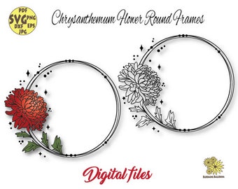 November Birth Flower SVG PNG Chrysanthemum Flower File - Etsy