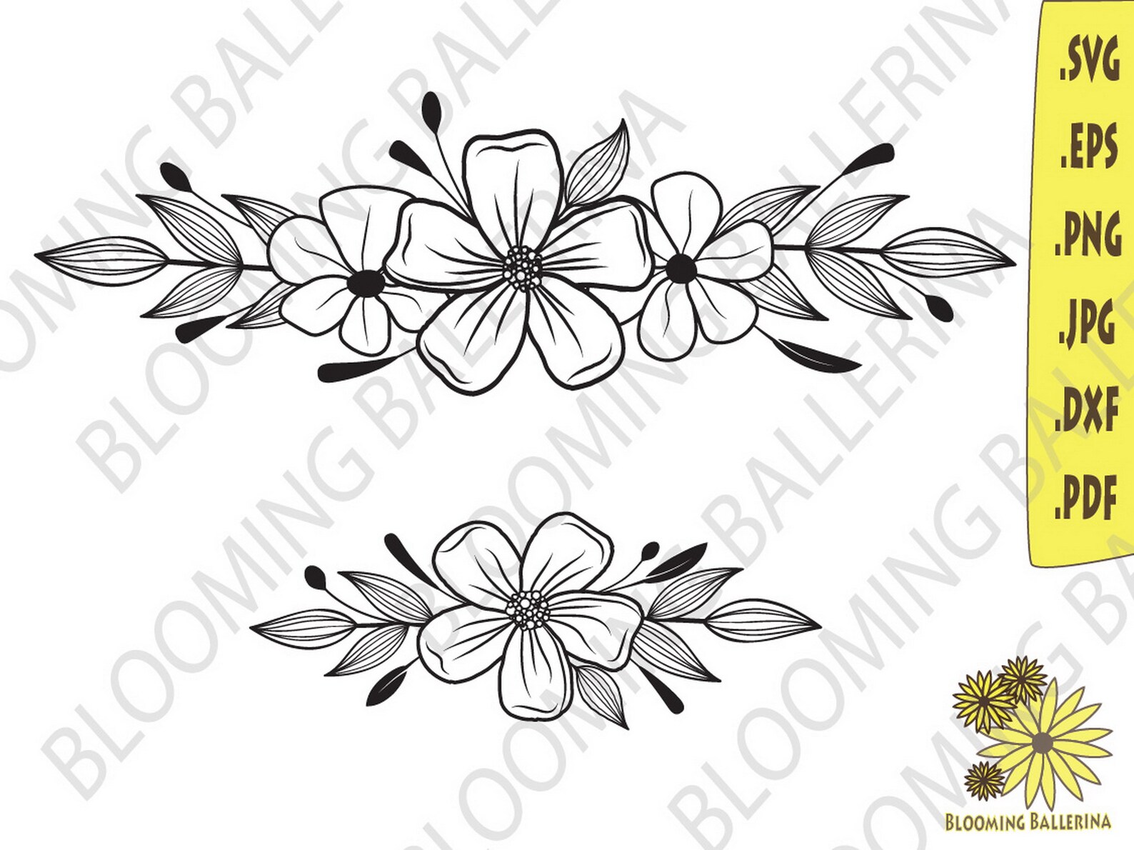 Dividers svg Wreath SVG fileFlower Monogram frame Floral | Etsy