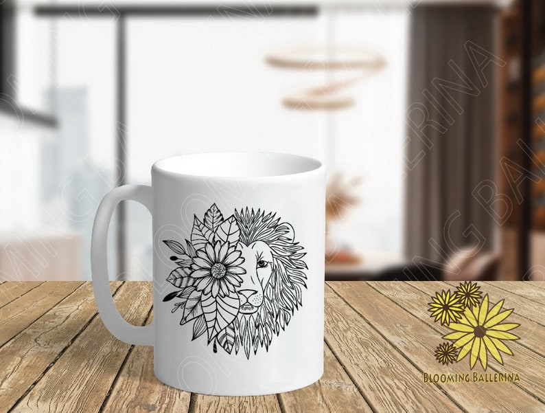 Floral Lion Svg Lions Bundle Digital Flower Lion Face - Etsy