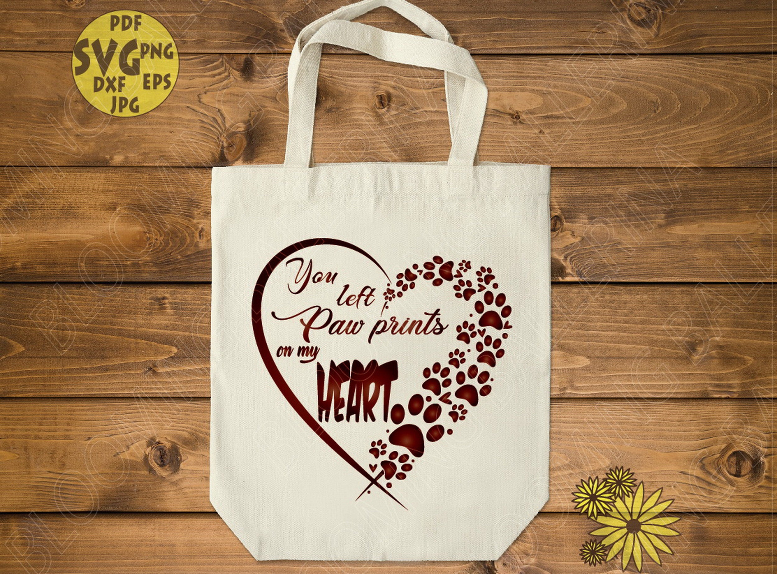 You Left Paw Prints on My Heart Svg File Dog Memorial Svg - Etsy