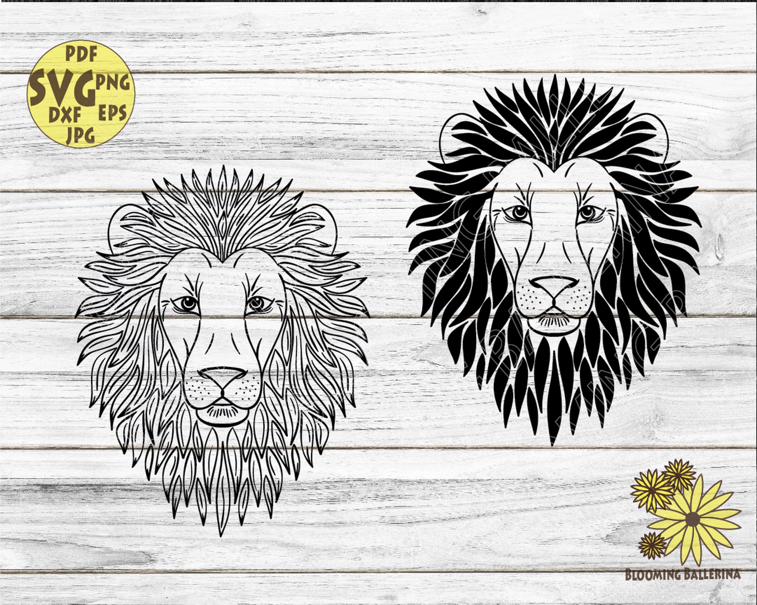 Lion Svg Lions Svg Bundle Digital Animal Face King Lion | Etsy