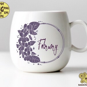 Violets Frame Digital Files, Viola Svg, Flower Wreath Svg, Floral Frame ...