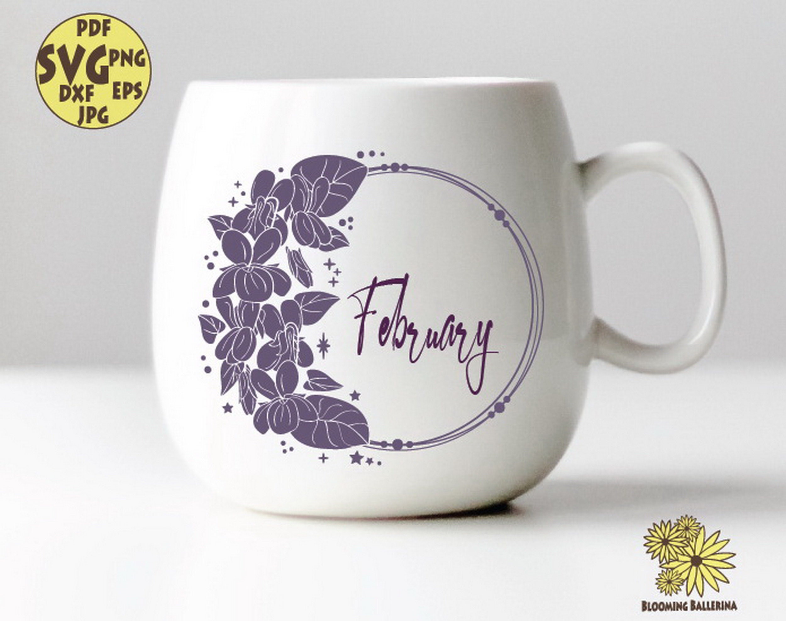 Violets Frame Digital Files, Viola Svg, Flower Wreath Svg, Floral Frame ...