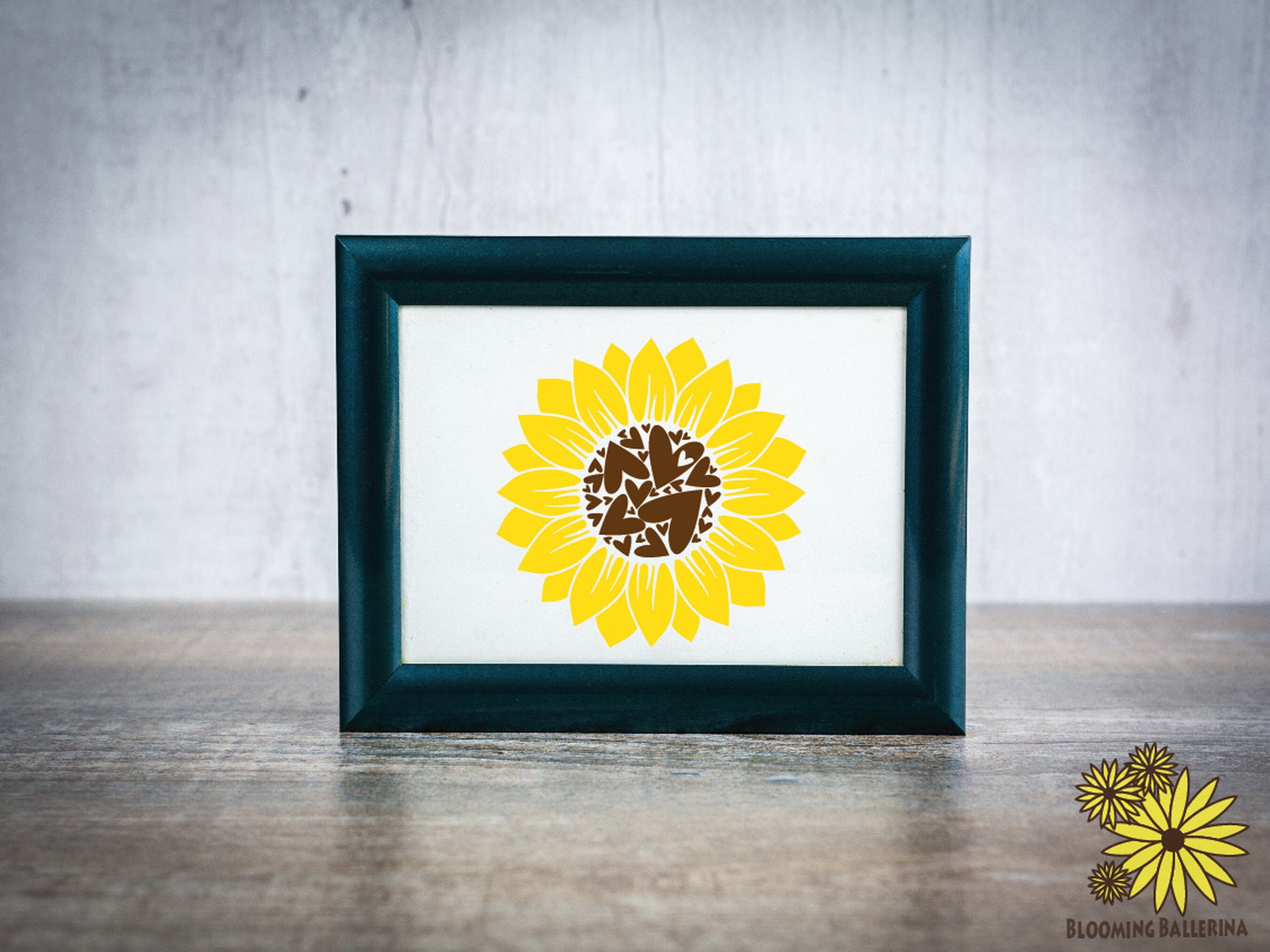 Sunflower Svg Flower Monogram Frame Wedding Clipart Tshirt | Etsy