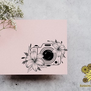 Flower Camera With Lilies and Leaves Svg File, Floral Camera Svg ...